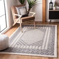 SAFAVIEH Handmade Natura Transitional Geometric Cream/Navy Wool Rug ...