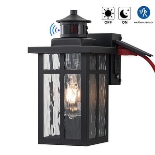 C Cattleya Matte Black Motion Sensor Dusk to Dawn Outdoor Wall Light ...