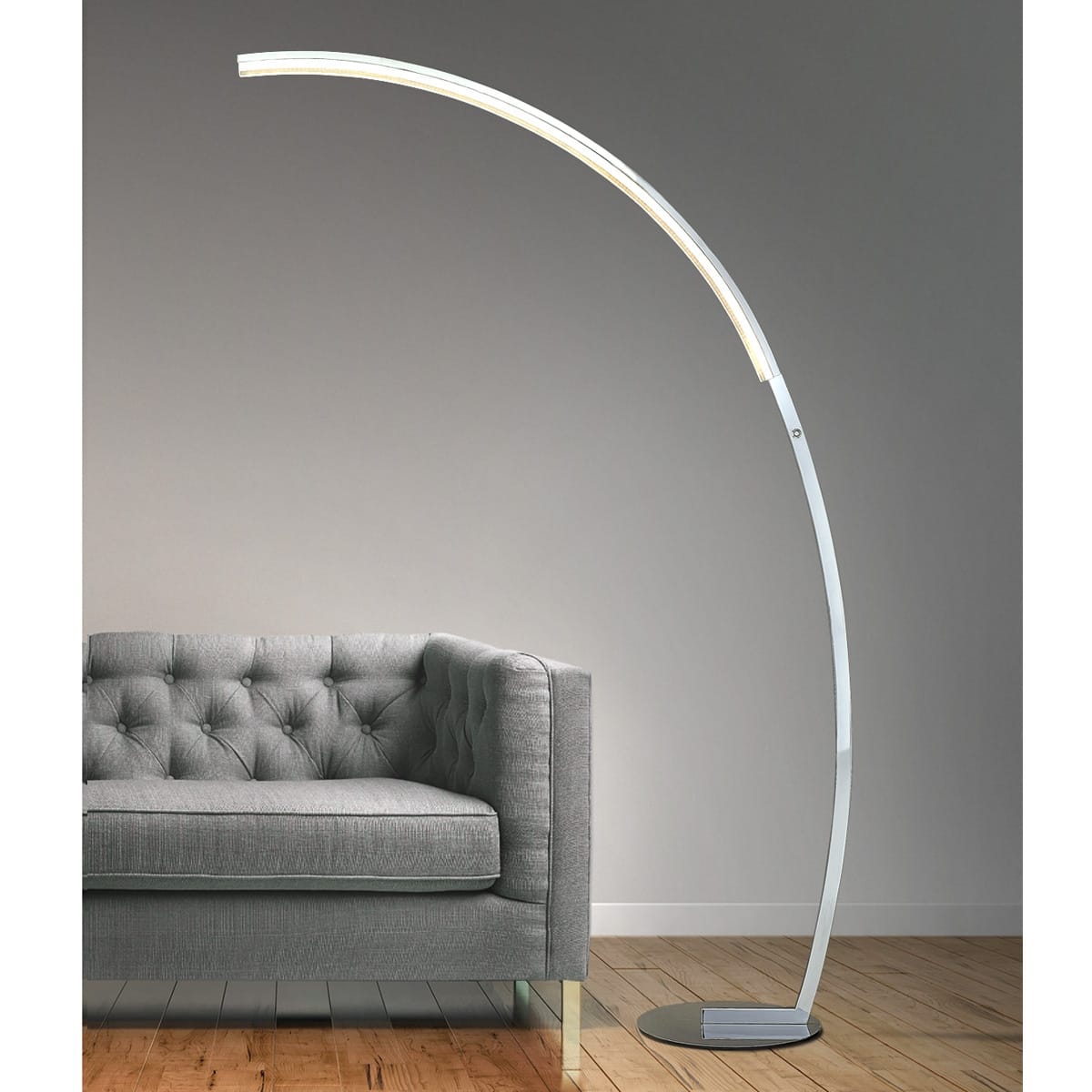 Strick & Bolton Zouma Chrome Dimmable LED Arc Floor Lamp - Bed Bath ...