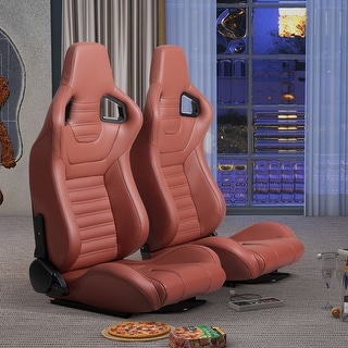 2-Piece Ergonomic Racing Seats with Adjustable Double Slides,PVC Racing ...
