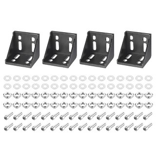 4Set 6060 Inside Corner Bracket Gusset Mount Kits, 56x56x59mm (Black) - Black - Bed Bath ...