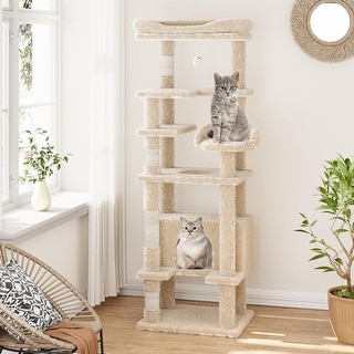 Cat Tree, Multi-Level Cat Tower Condo with Scrating Post - Bed Bath ...