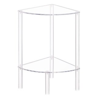 Acrylic Triangle End Table - 2 Tier Corner Side Table - Small Corner ...