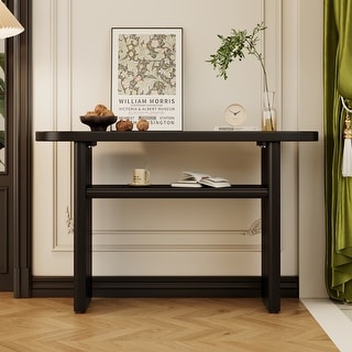 Elegant Minimalist Console Table with Rounded Edges,Sturdy Shelf Design ...
