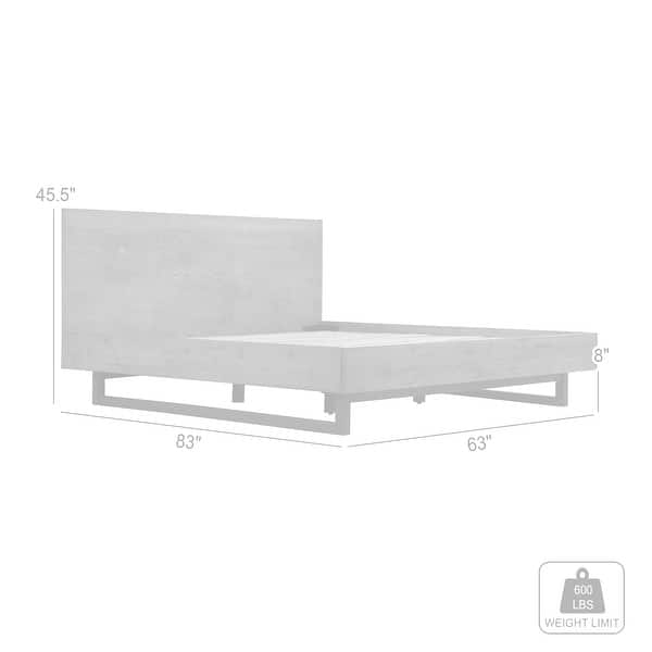 Aldo 3 or 4 Piece Platform Bed Frame Bedroom Set in Brown Oak Wood and Black Metal - Bed Bath ...