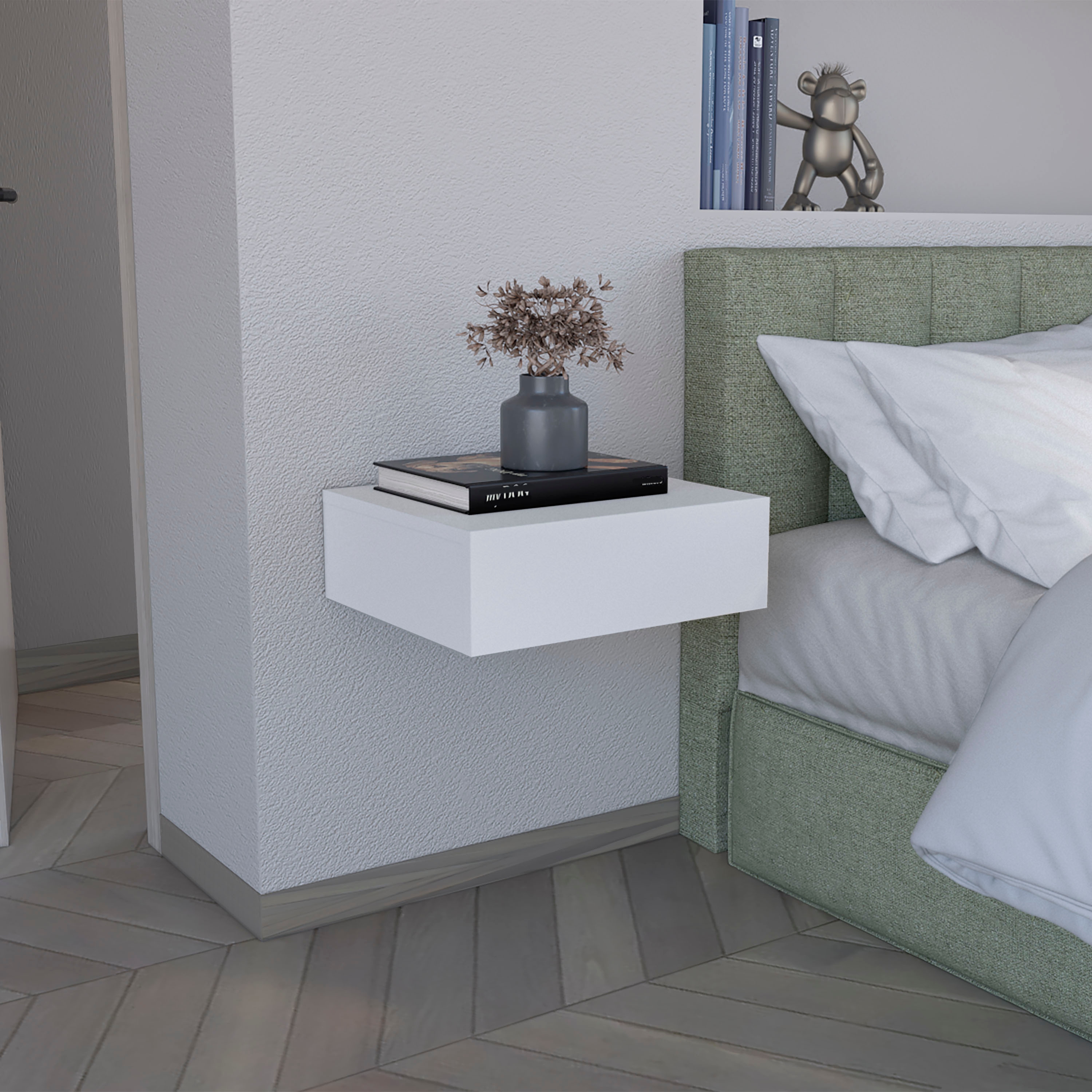 Hanging bedside shelf store