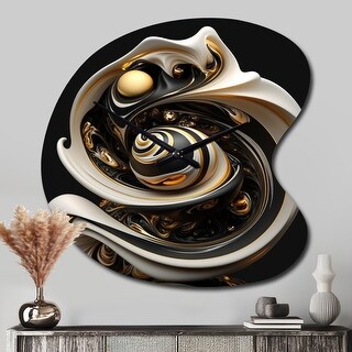 Designart - Liquid White Stained Glass V - Abstract Spirals Large Wall ...