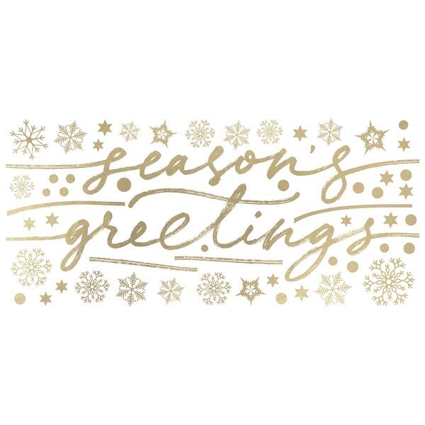 RoomMates Gold Season's Greetings Wall Decals With Metallic Ink - Bed ...