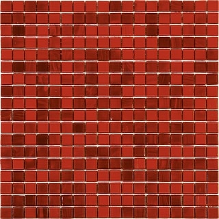 Apollo tile 12" x 12" Skosh Glossy Rose Red Glass Tile (18.69 sq ft ...
