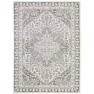 Montfermeil Grey White Oriental Medallion Traditional Casual Area Rug ...