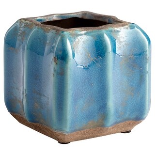 Cyan Design 08747 Redondo 5" Tall Terra Cotta Planter - Blue Glaze ...