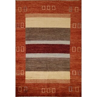 Multi-Color Gabbeh Modern Area Rug Handmade Wool Carpet - 5'2" x 6'6 ...