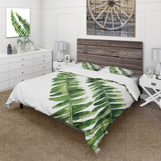 Designart 'Fern Leaves Detail I' Farmhouse Duvet Cover Set - Bed Bath ...
