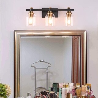 Fylbinye 3-Light Industrial Wall Sconce Lighting Fixture with Glass ...