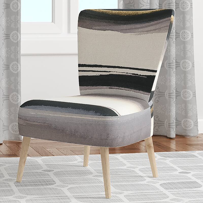 Designart "Gold Watercolor Amethyst I" Upholstered Modern Accent Chair ...