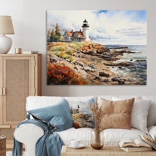 Designart "Canadian Lighthouses Guiding Light I" Nautical & Beach Wall ...