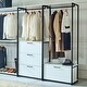 Large Armoire Closet System with Drawer & Hanging Rod & Shoe Cabinet ...