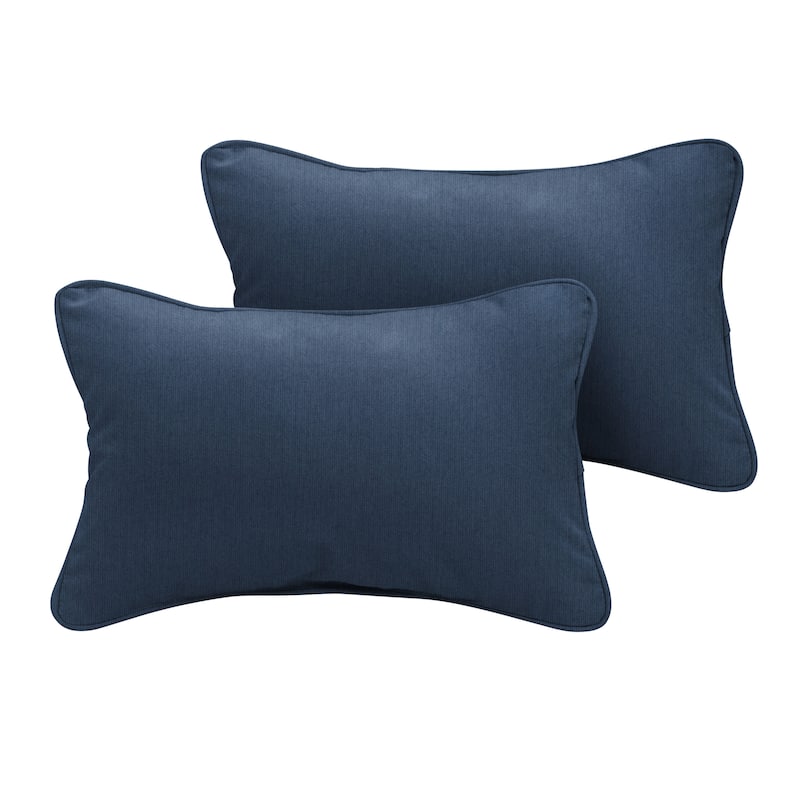 Sunbrella Spectrum Indigo Corded Indoor/ Outdoor Pillows (Set of 2 ...