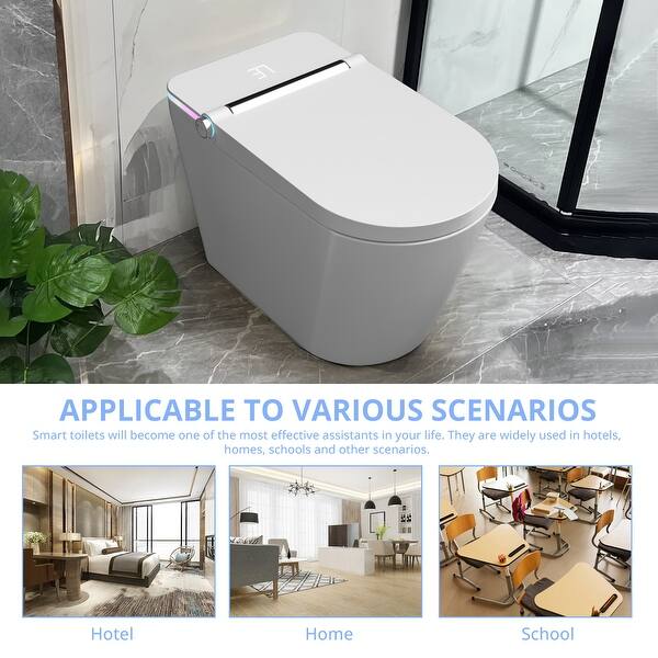 Tankless Smart Toilet with Built-In Aromatherapy, Heated Seat, Foot ...