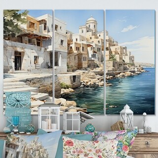 Designart "Greece Eternal Delos II" Landscapes Canvas Art Print Set ...