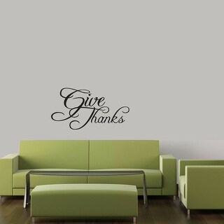 Give Thanks Wall Quote Decal Sticker Vinyl Home Saying 12" x 23" - Bed ...