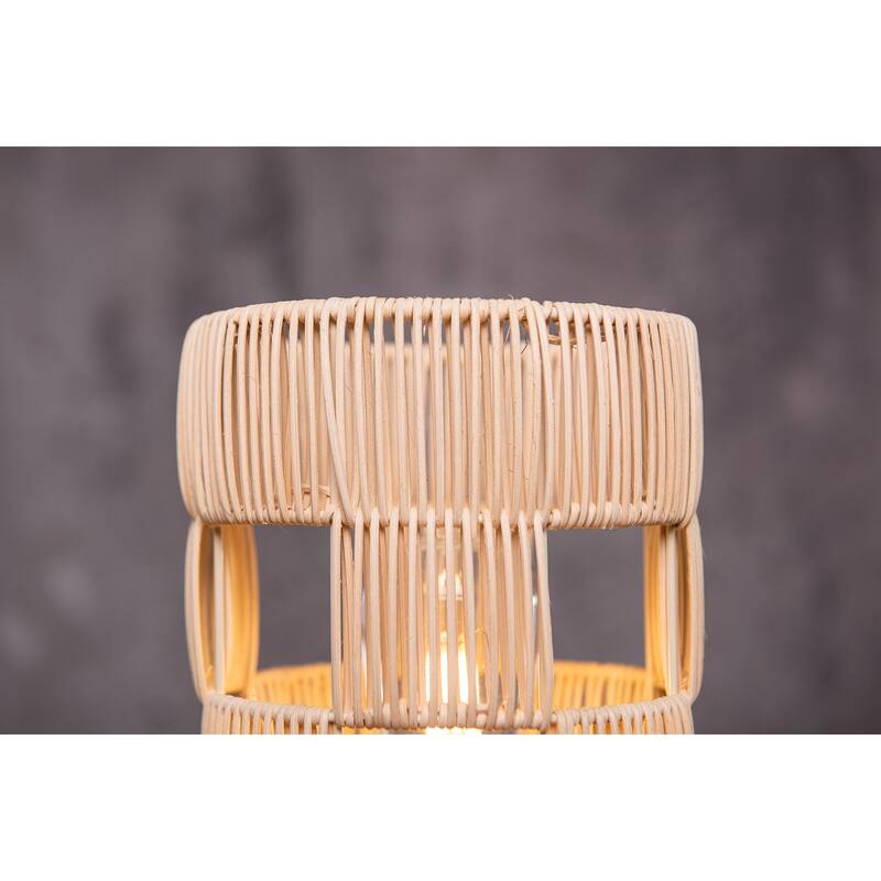 Modern Handcrafted Natural Rattan Table Lamp - 12" Tall - On Sale - Bed ...