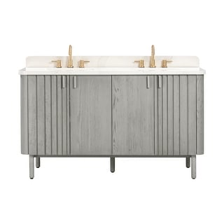 Avanity Blakely 61 in. Vanity Combo in Gray Oak finish with Calacatta ...