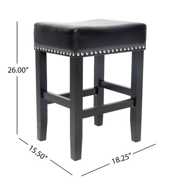 Laramie 26-inch Bonded Leather Backless Counter Stool (Set of 2) by ...