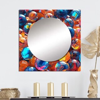 Designart "Mystical Marbles III" Abstract Shapes Wall Mirror - Abstract ...