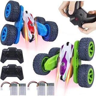 2-Pack Double-Sided RC Stunt Cars - Remote Control Cars with 360 Flips ...