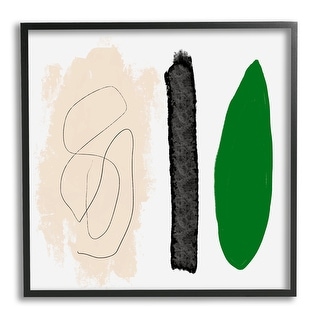 Stupell Modern Abstract Nature Study Shape Collage Green Beige Framed ...