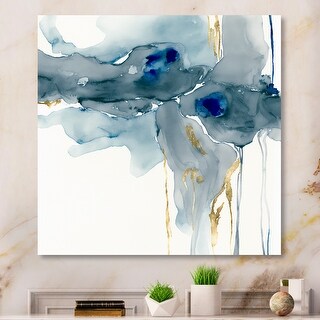 Designart 'Sunshine Through The Clouds VII' Abstract Liquid Ink Metal ...
