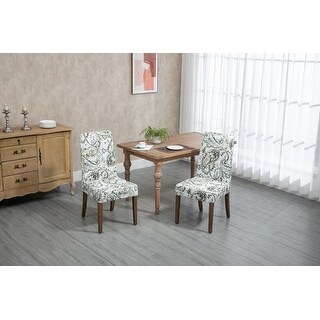 Fabric Upholstered Parsons Chair with Solid Wood Legs Dining Chairs Set ...