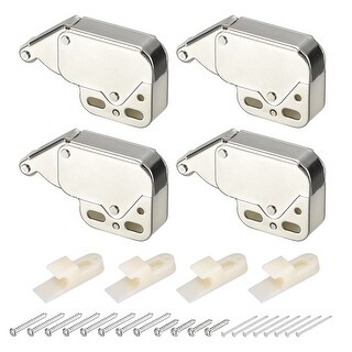 Automatic Spring Loaded Push to Open Door Catch Touch Lock 48mm Silver ...