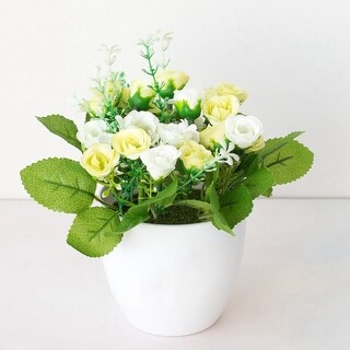 Simulated Flower Pot Colorful Roses Floor Decoration Plastic Showcase ...