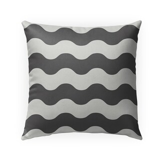 UNDULATING WAVY STRIPES CHARCOAL Outdoor Pillow By Becky Bailey - Bed ...