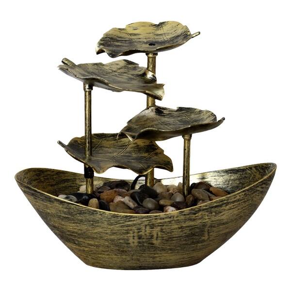 Fountains Indoor Sailing Lotus Leaf Shaped Led Lights Flowing Water ...