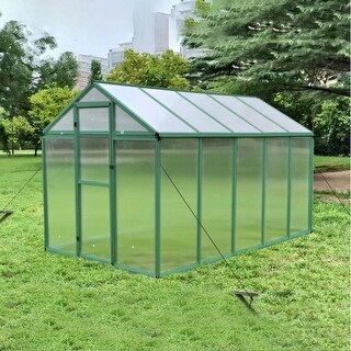 Gain height windproof greenhouse 6x10 FT Greenhouse Raised Base and ...