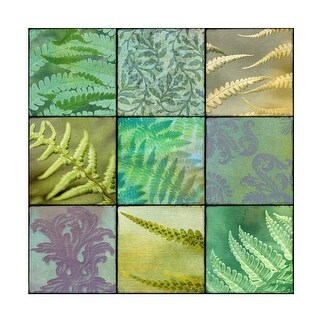 Cora Niele 'Blue Green Fern Tiles' Canvas Art - Bed Bath & Beyond ...