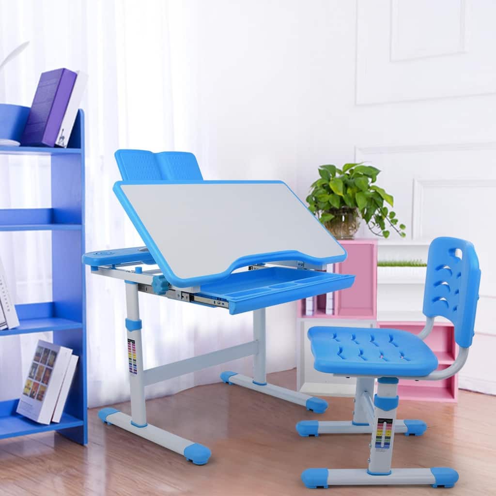 Height Adjustable Study Desk And Chair Set - Overstock - 35025773