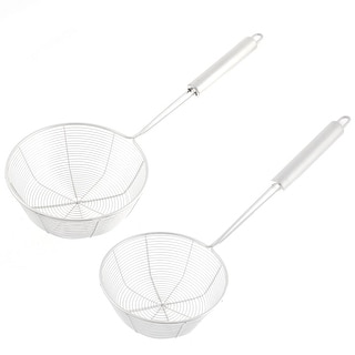 Unique Bargains Household Kitchen Stainless Steel Mesh Ladle Strainer 2 ...