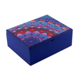 Novica Handmade Blue Delight Decoupage Wood Tea Box - Bed Bath & Beyond ...