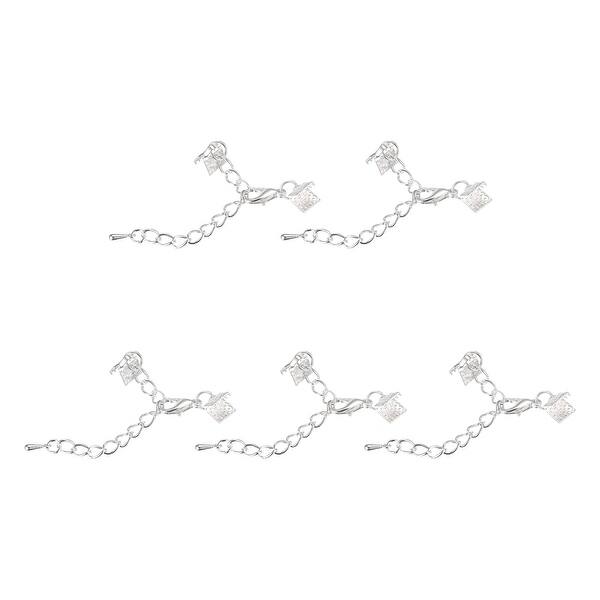 20Sets Ribbon Crimp Clamp Ends w Lobster Claw Clasps & Extension Chain ...