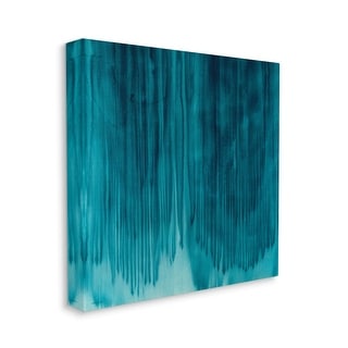 Stupell Tranquil Cool Blue Paint Drip Dark Abstraction Canvas Wall Art ...