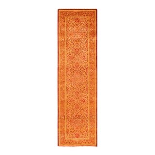 Overton Hand Knotted Wool Traditional Oriental Orange Runner - Bed Bath ...