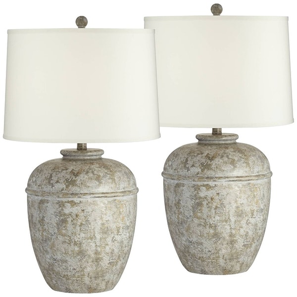 Stone Finish Rustic Jug Table Lamps Set of 2 - 27" x 16" - Bed Bath ...