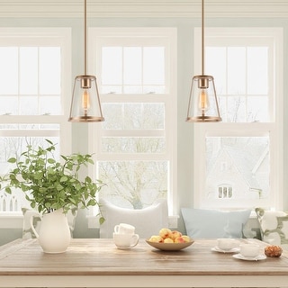 Modern Farmhouse 1-Light Pendant Light for Kitchen Island - Gold - Bed ...