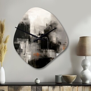 Designart - Black Mid Century Fusion I - Abstract Midcentury Large Wall ...