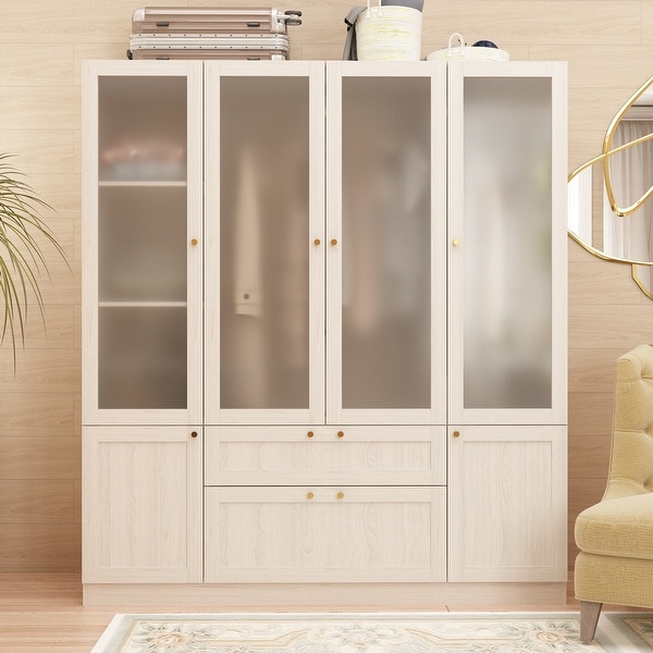 Large Glass Combination Cabinet Contemporary Storage Closet Armoires On Sale Bed Bath Beyond 39073321