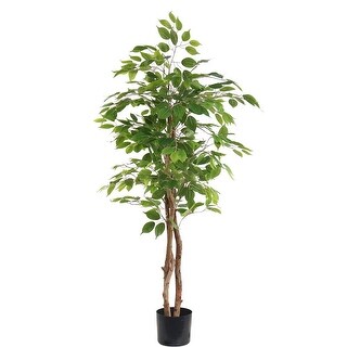 60'' Tall Artificial Tree Fake Ficus Indoor Silk Plant Large Potted ...